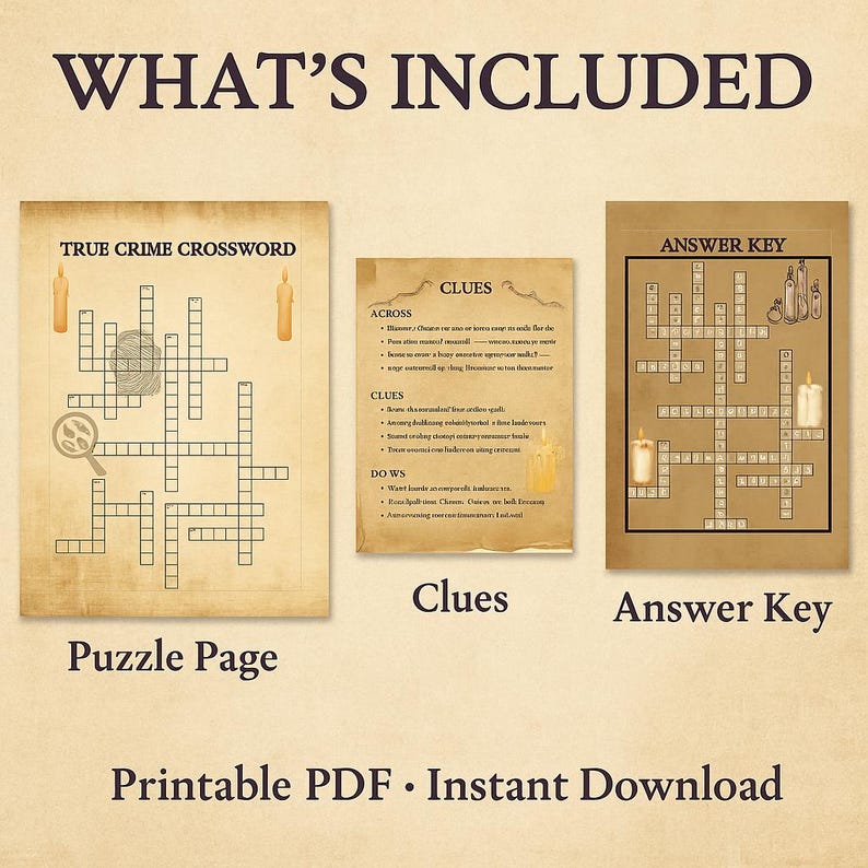 True Crime Crossword Puzzle – Printable Serial Killer & Forensic Trivia ...