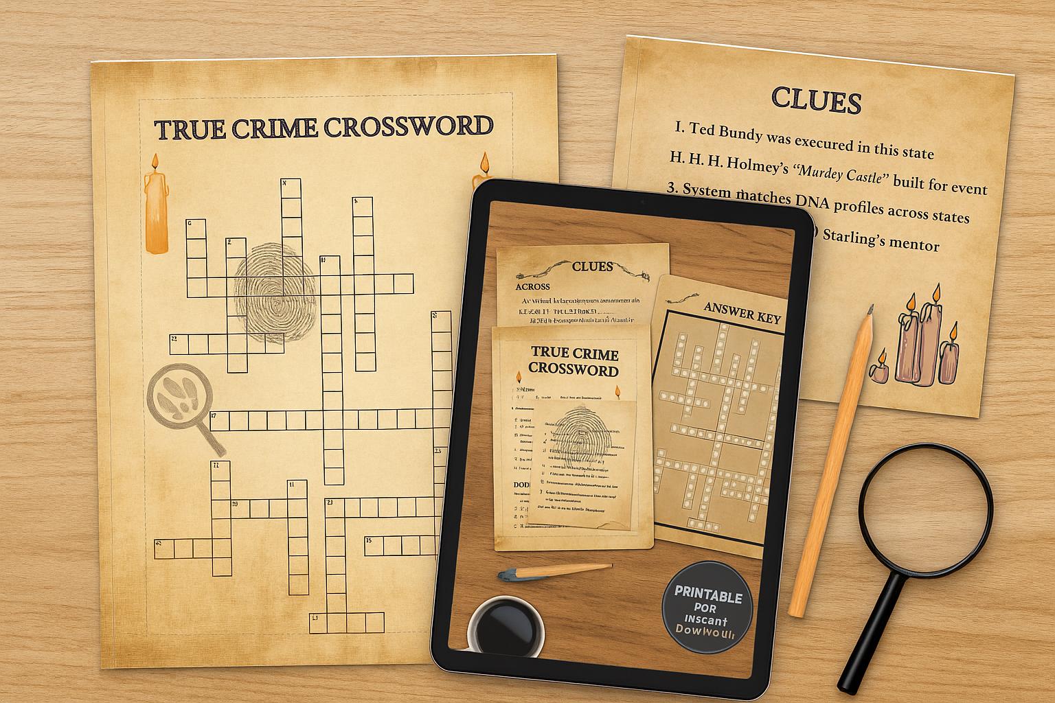 True Crime Crossword Puzzle – Printable Serial Killer & Forensic Trivia ...