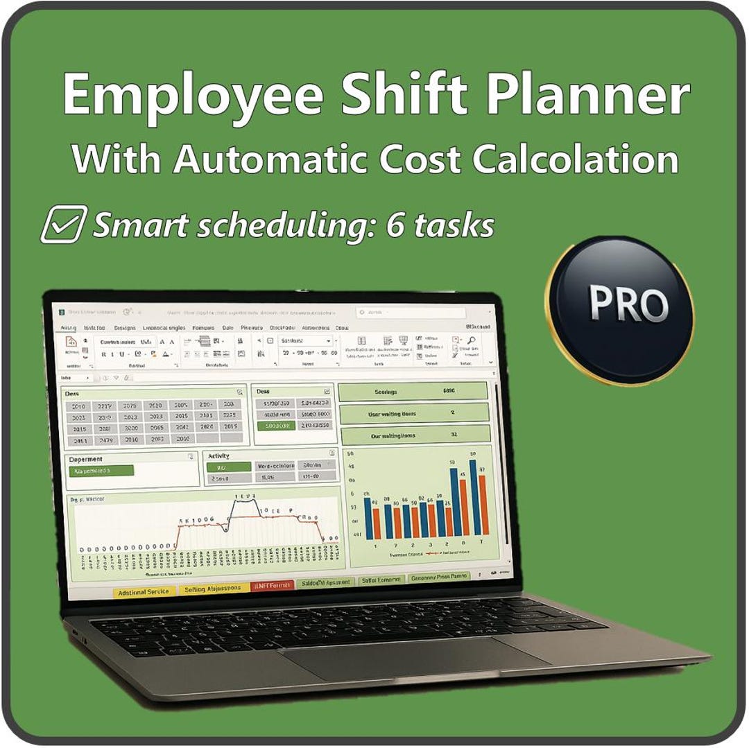 Shift Planner Excel PRO| Staff Scheduling | Cost Calculator | Coverage ...