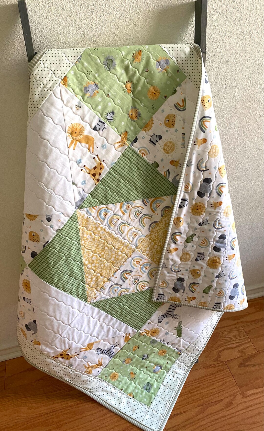 Baby Patchwork Quilt: Sunny Safari Morning Star Design, 40x40 - Etsy