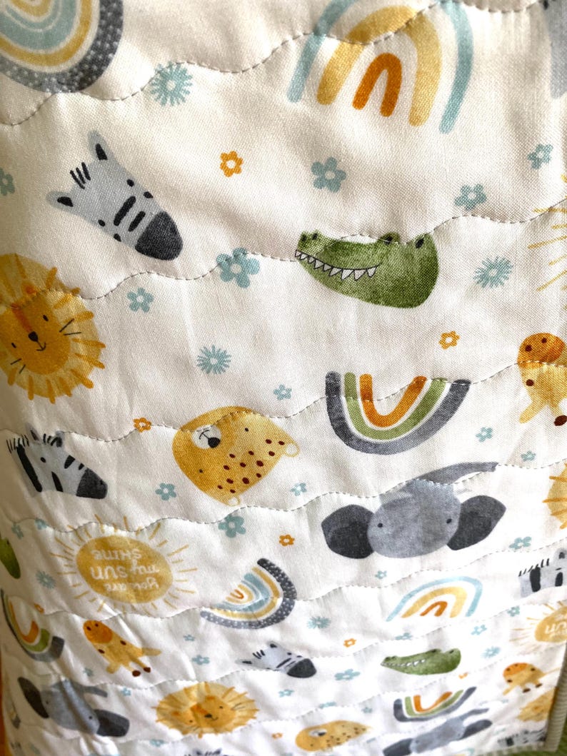 Sunny Safari Baby Quilt – Star Patchwork Nursery Blanket, Handmade Crib ...