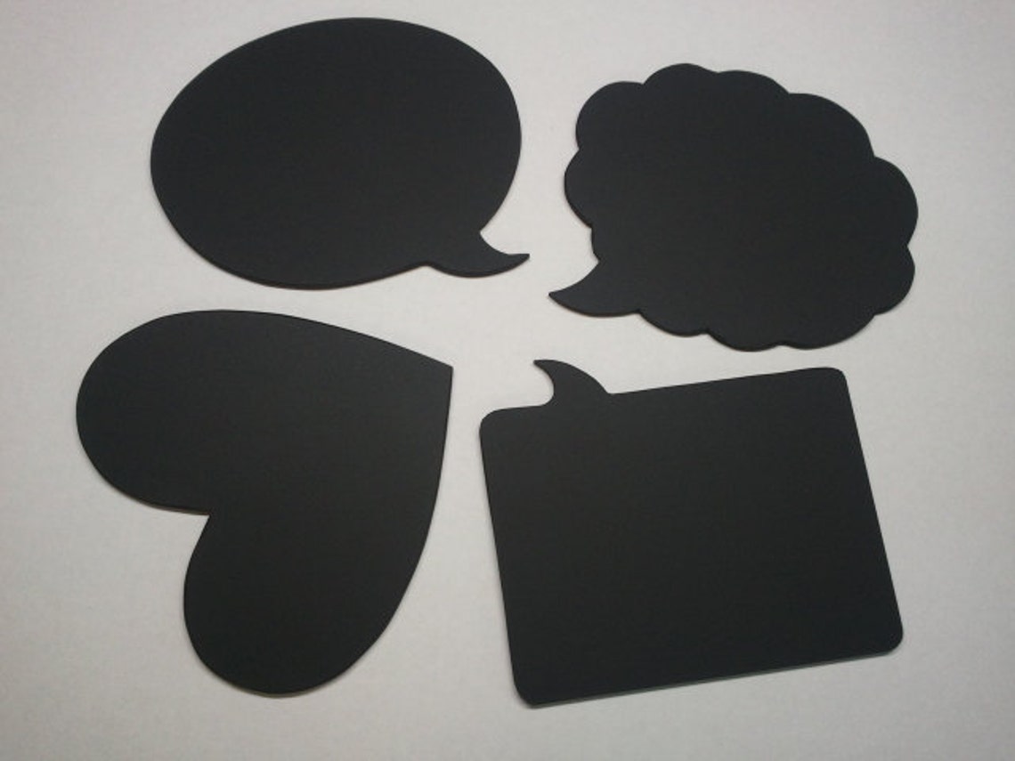 1 (one) Chalkboard Speech Bubble Double Sided Wedding Photo Booth Props ...