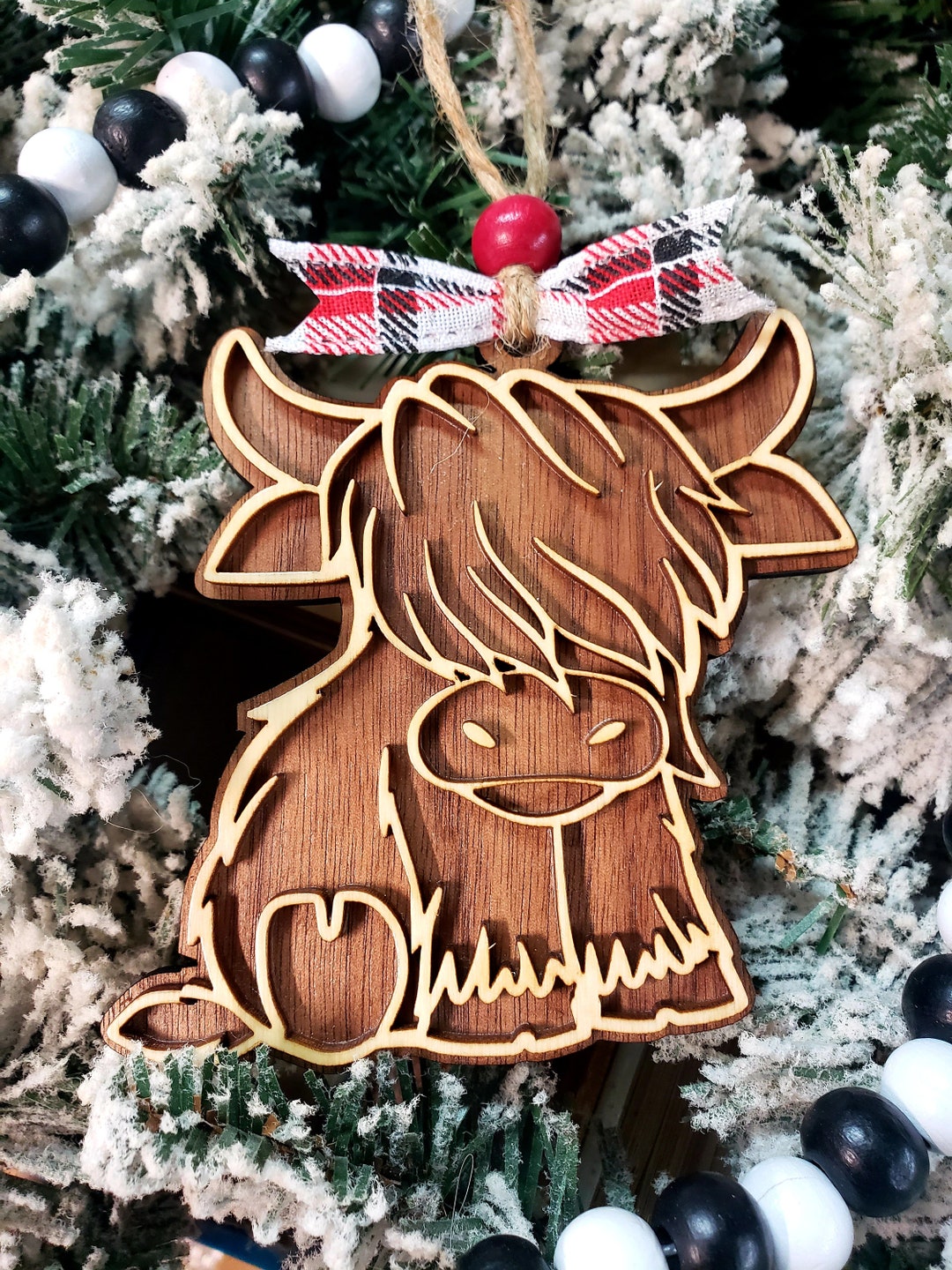 Scottish Highland Cow Ornament, Dairy Cow, Hairy Cow, Furry, Cow ...