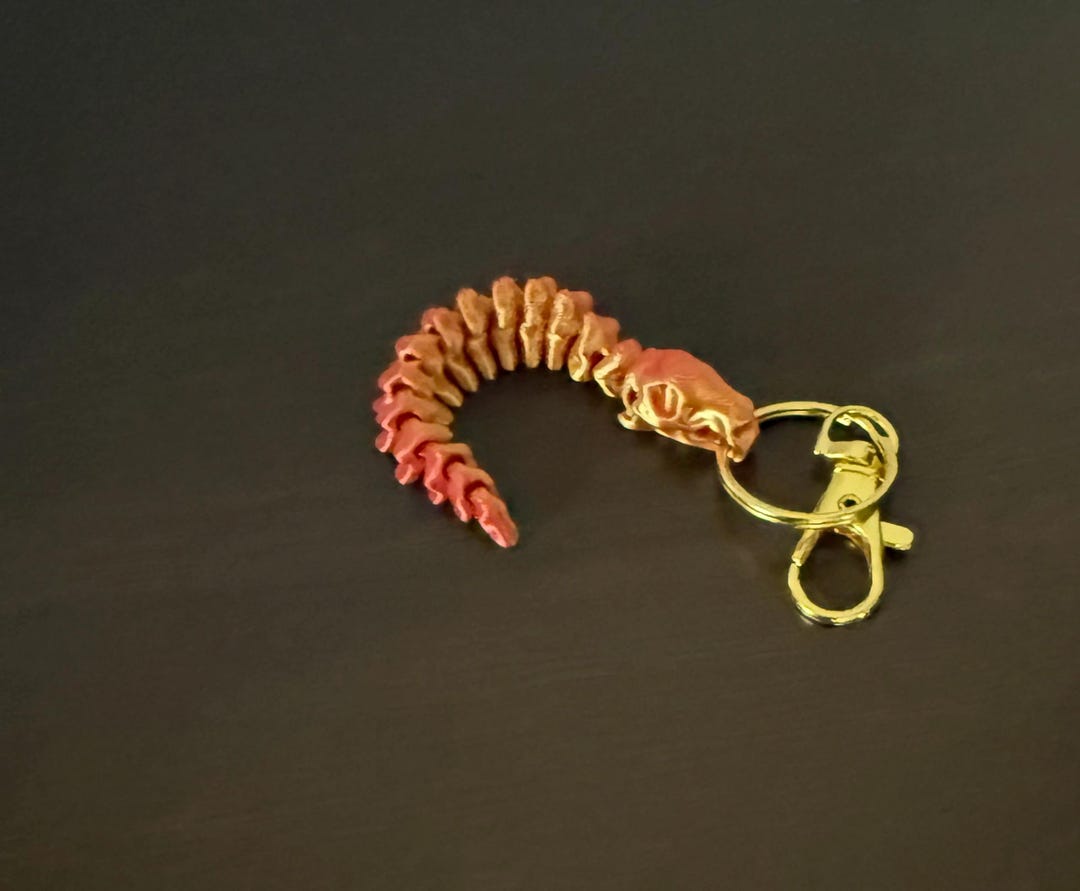 3d Printed Articulating Snake Skeleton Key Chains - Etsy