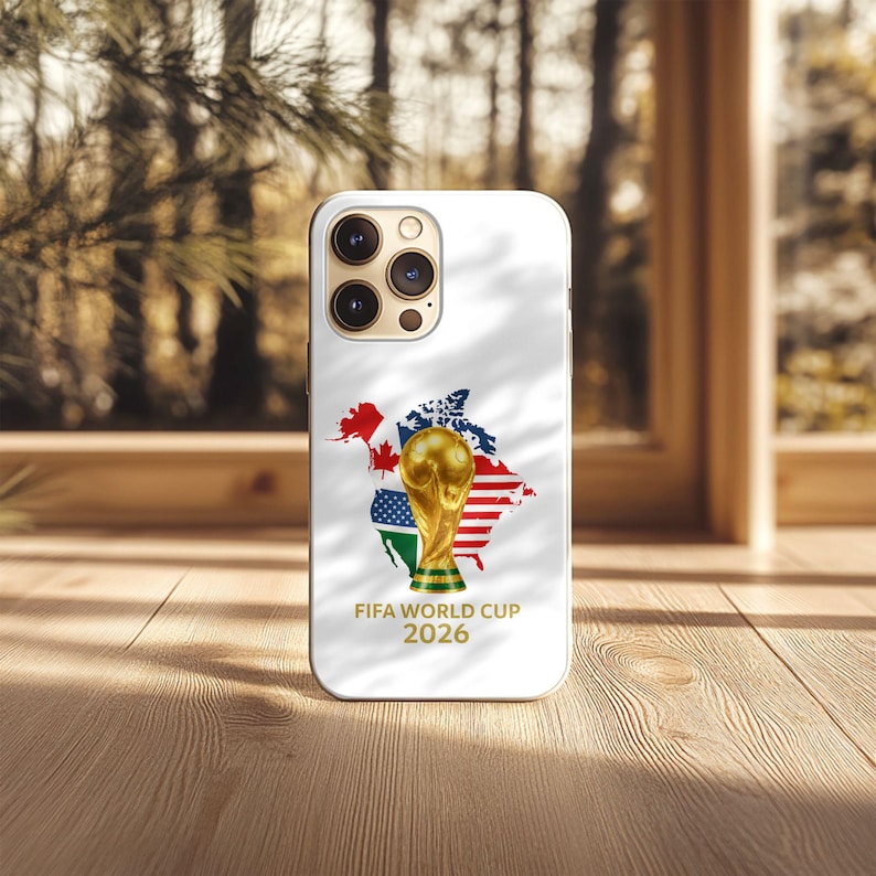 World Cup 2026 Phone Case, Soccer Trophy Phone Cover, USA Canada Mexico ...
