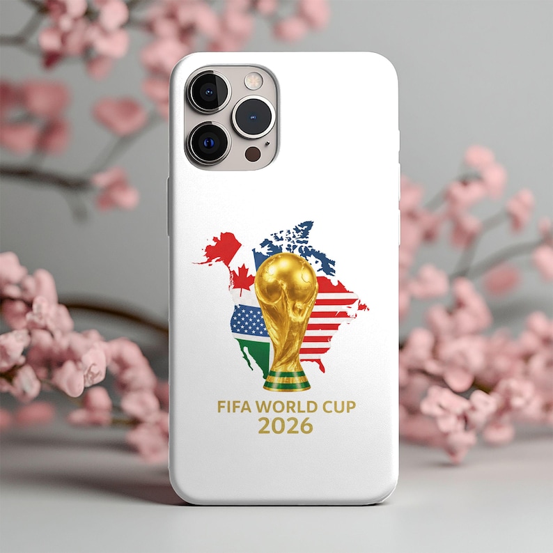 World Cup 2026 Phone Case, Soccer Trophy Phone Cover, USA Canada Mexico ...