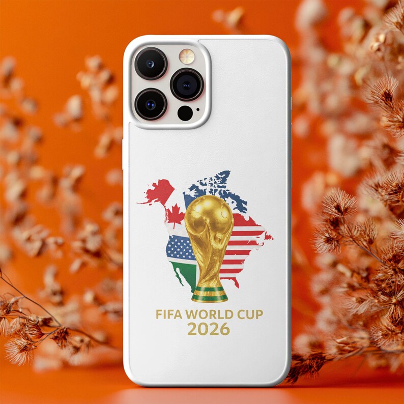 World Cup 2026 Phone Case, Soccer Trophy Phone Cover, USA Canada Mexico ...