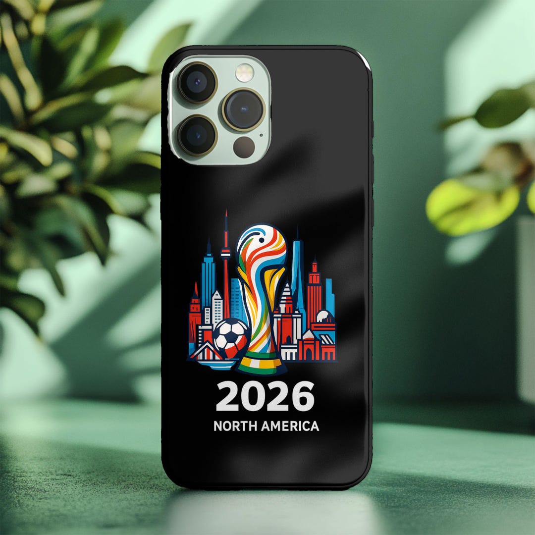 2026 World Cup Phone Case North America, Soccer Trophy Design iPhone ...