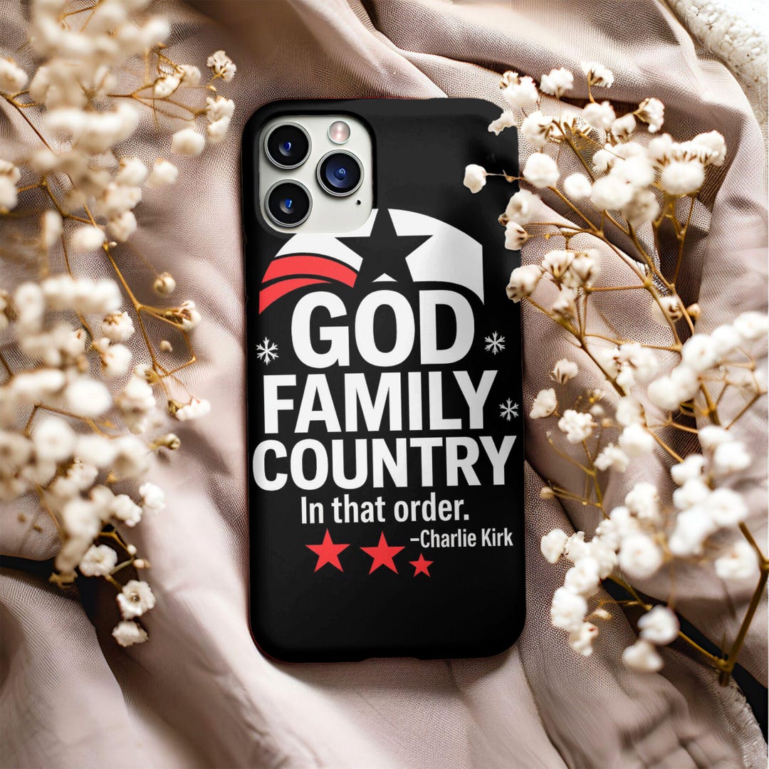 Charlie Kirk Tribute Phone Case: Patriotic Floral Design - Etsy