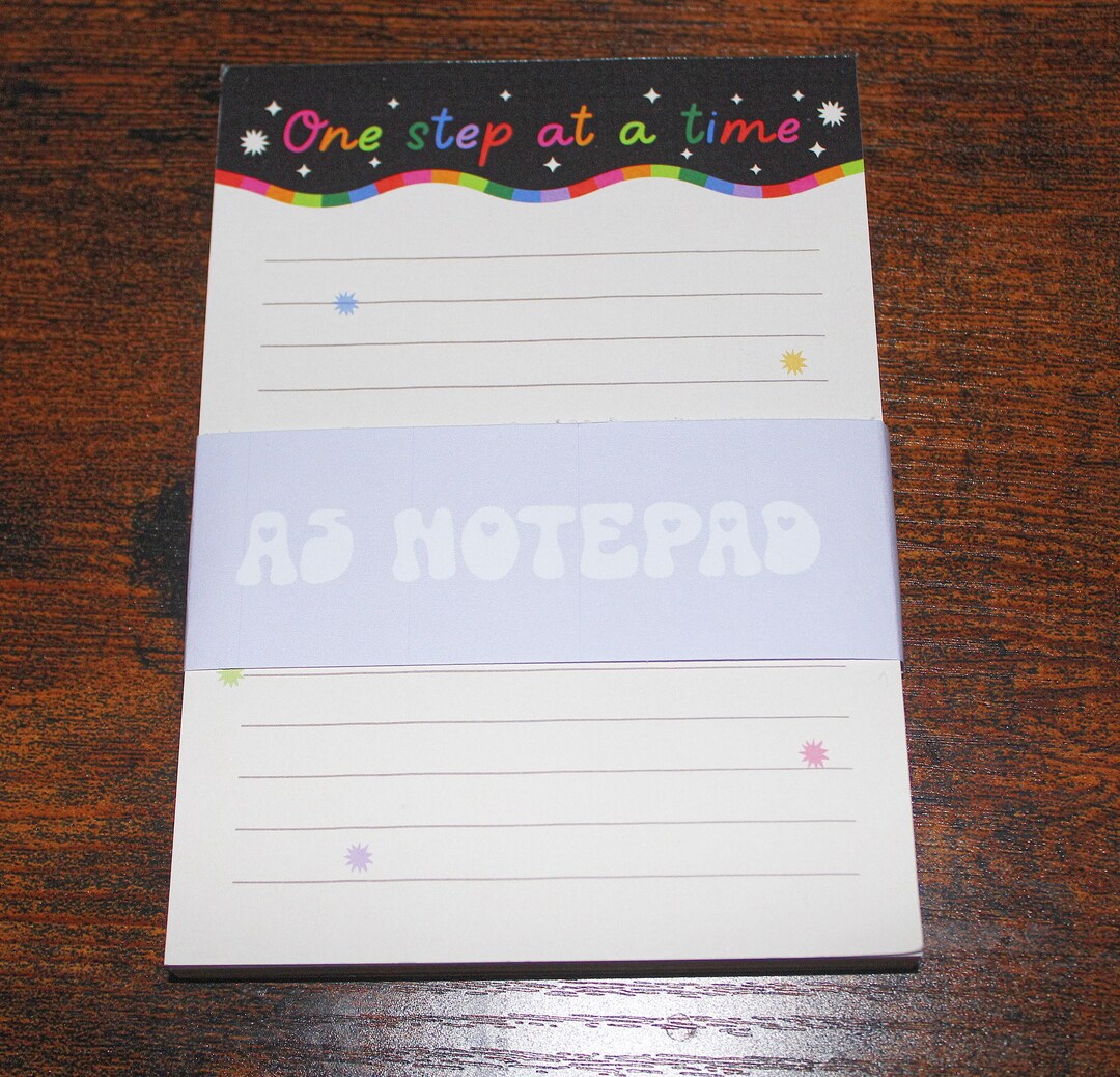 Positive A5 Notepad – One Step at A Time Design - Etsy