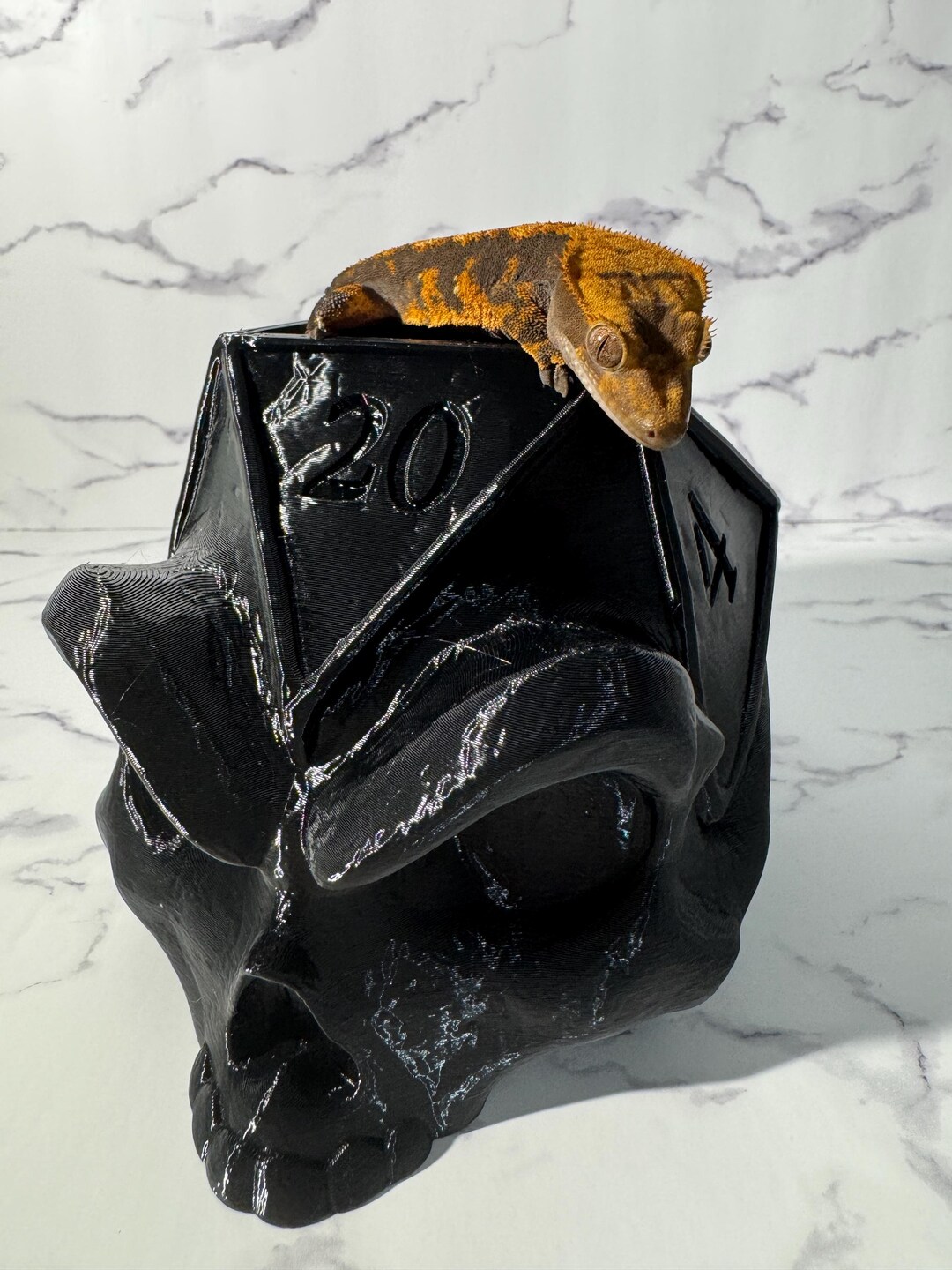 D20 Würfel Reptilienhaut | DND Gecko Verstecken | 3D Gedruckte Gecko ...
