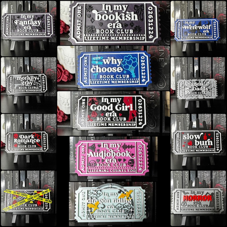 Movie Ticket Bookshelf Decor | Personalized Book Club Shelf Sign | 3D ...