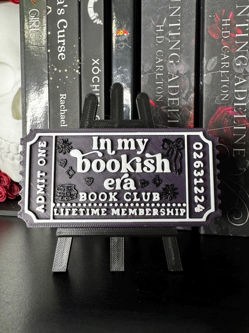 Movie Ticket Bookshelf Decor | Personalized Book Club Shelf Sign | 3D ...