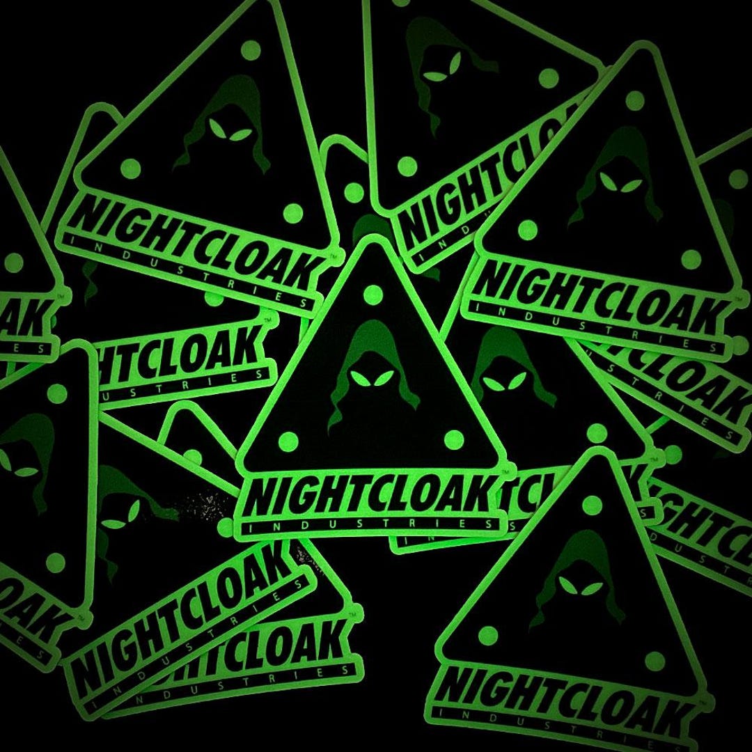 Nightcloak™ Industries | Glow in the Dark | Logo Sticker | 1 Pack | 2.5 ...