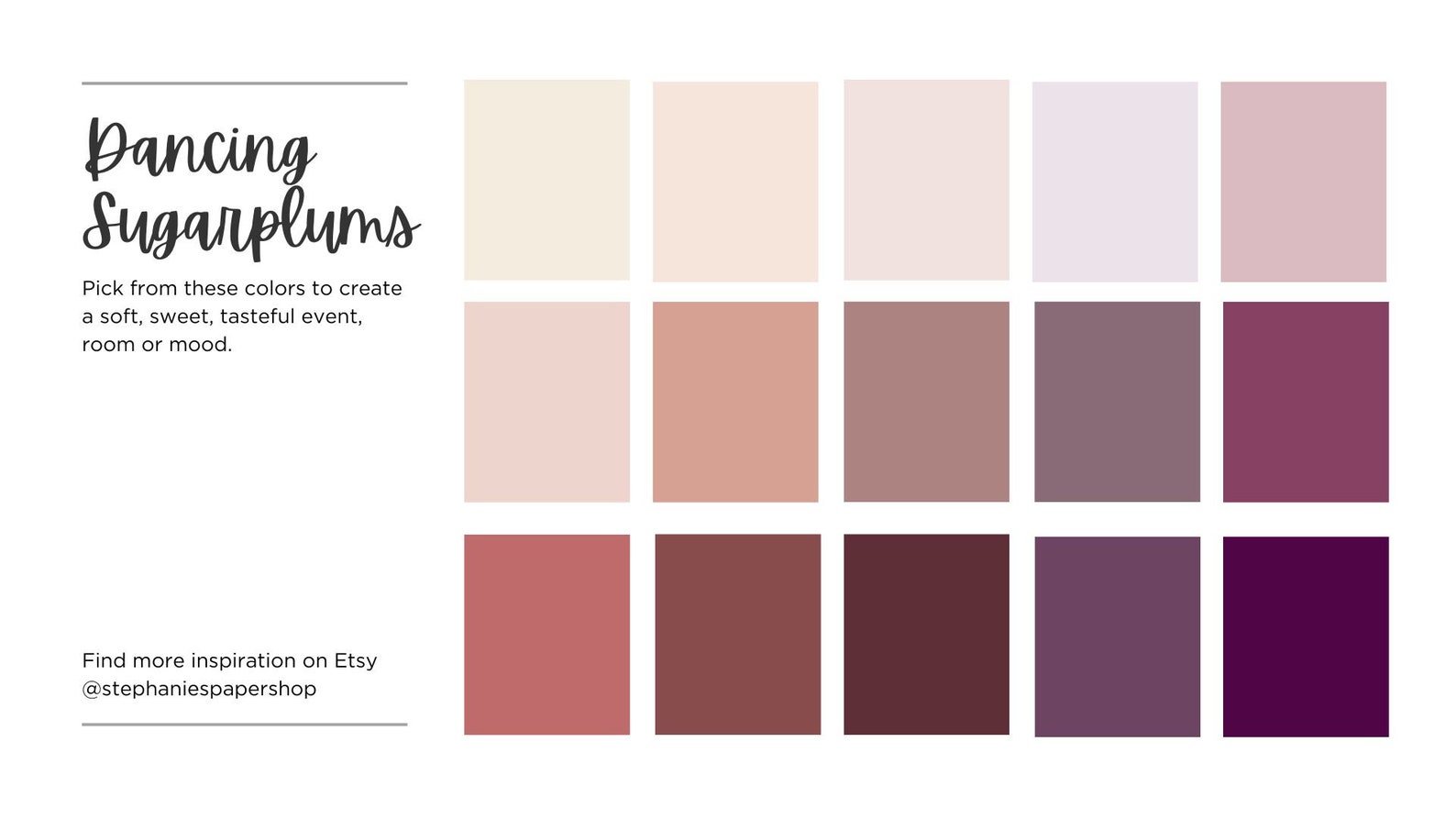 Dancing Sugarplums Color Palette / Wedding Color Palette / Brand Color ...