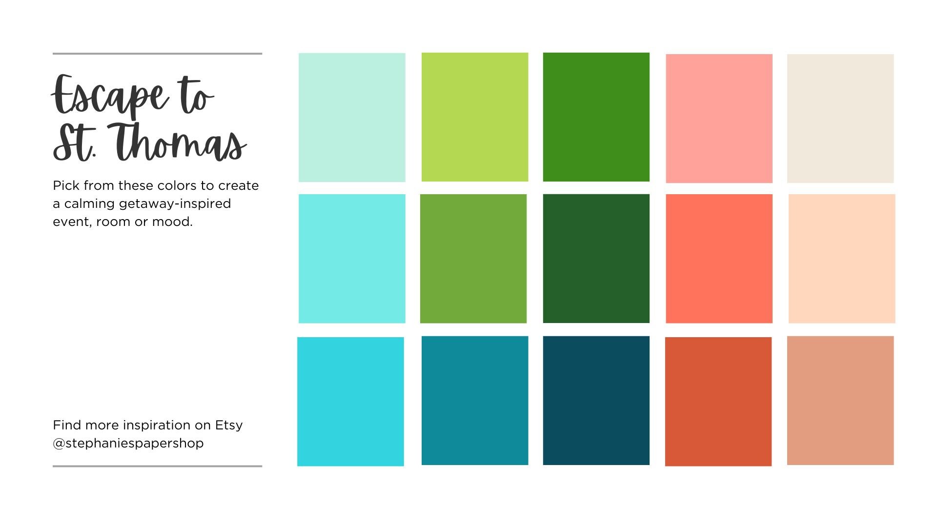 Escape to St. Thomas Color Palette / Wedding Color Palette / Brand ...