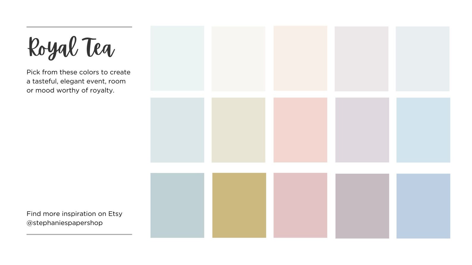 Royal Tea Color Palette / Wedding Color Palette / Brand Color Palette ...
