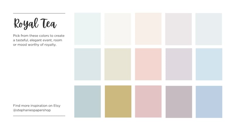Royal Tea Color Palette / Wedding Color Palette / Brand Color Palette ...