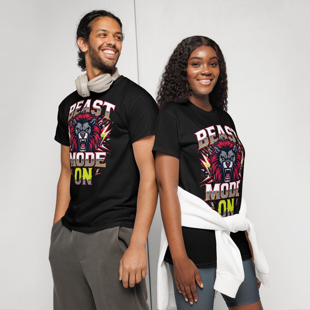 Beast Mode on T-shirt: Motivational Gym Workout Lion Tee - Etsy
