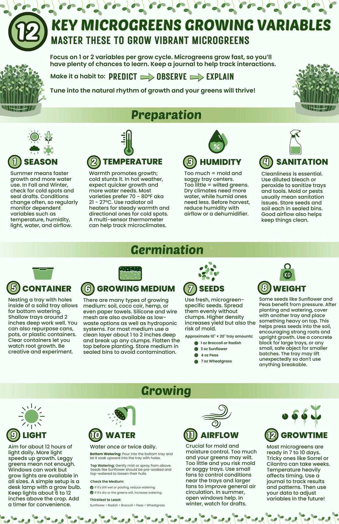 Microgreens Grow Guide: 12 Variables for Consistent Harvests - Etsy