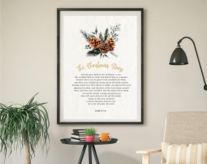 The Christmas Story, Luke Bible Story, Luke 2, Bible Verse Wall Art ...