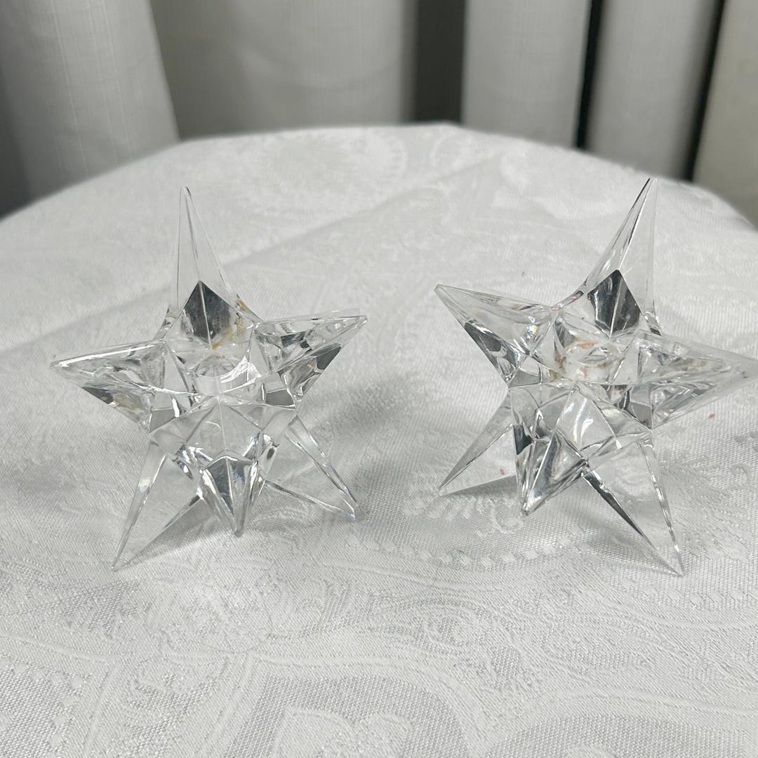 Rosenthal Studio Line Crystal Star Votive Candle Holders 2.5" Set of 2 ...