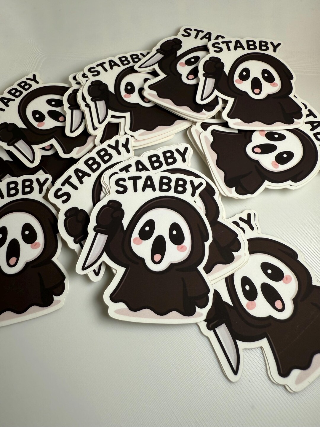 Ghost Stabby Sticker – Horror Slasher Vinyl Decal | Cute Spooky Sticker ...