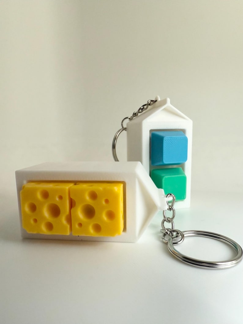 Milk Carton Clicker Fidget Toy – 3D Printed Stress Relief Keychain ...