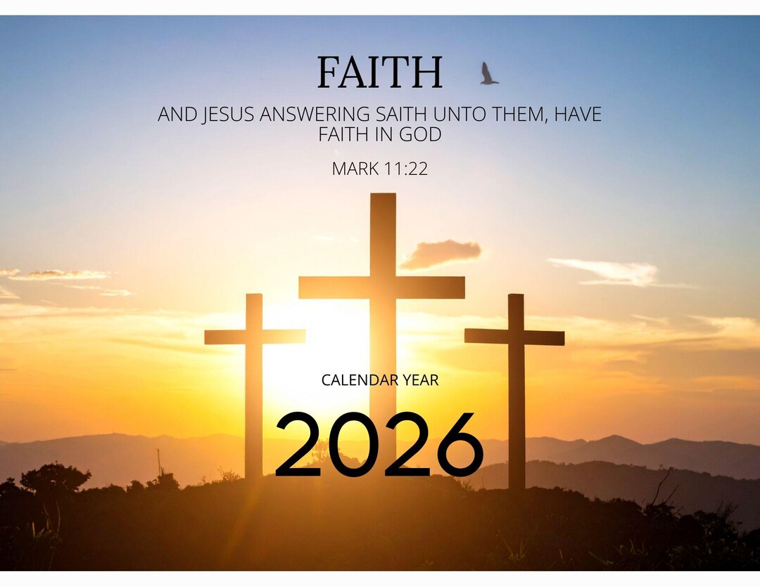 Printable Christian Wall Calendar Faith Themed With Monthly Scriptures ...