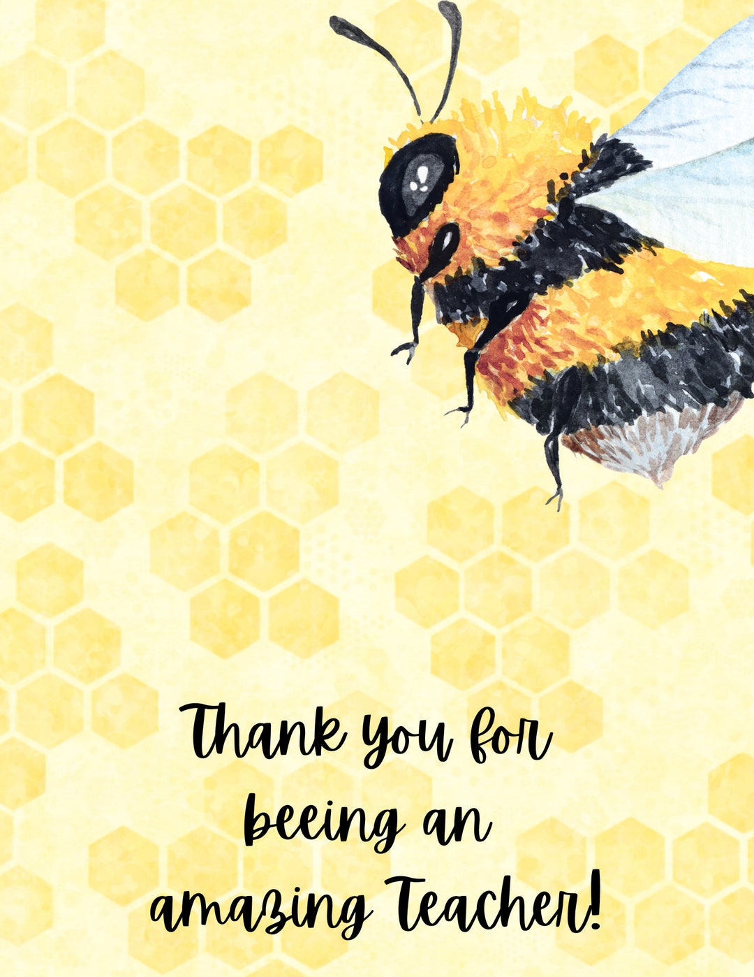 Thank You for Bee-ing an Amazing Teacher Teacher Appreciation - Etsy