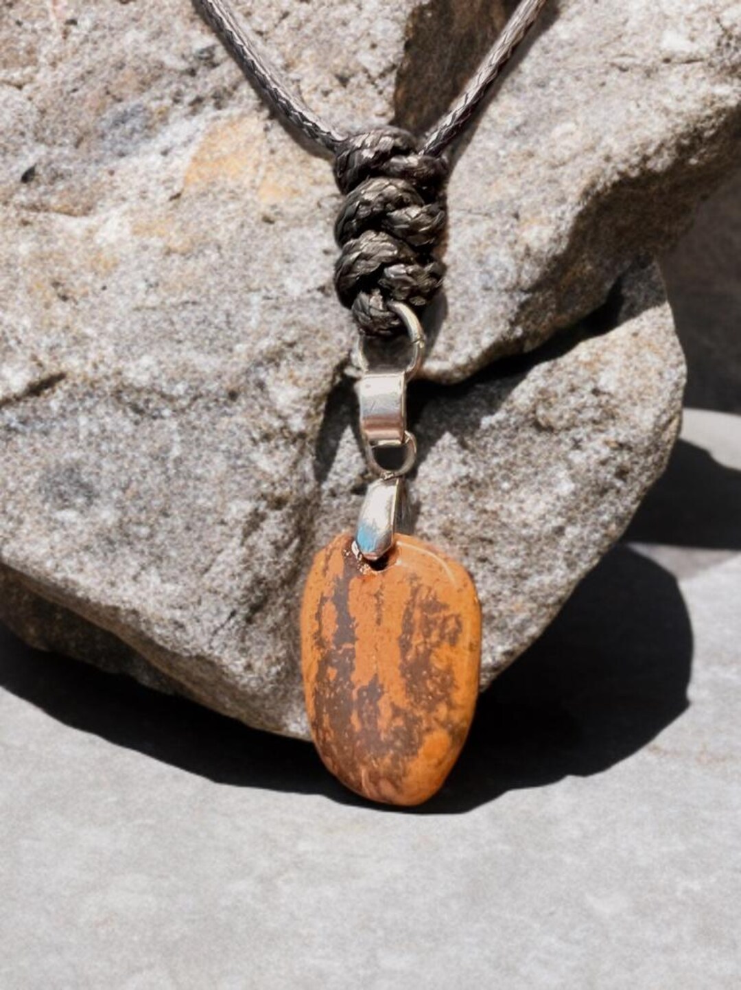 Starburst Jasper Necklace, Natural Stone Pendant, Earthy Boho Jewelry ...