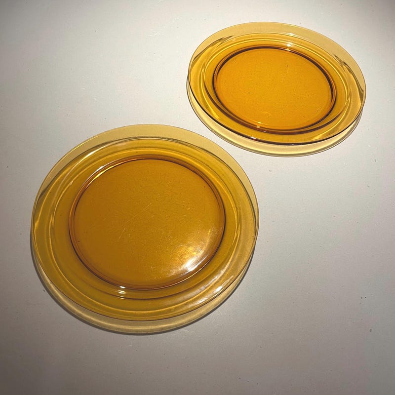 Amber Glass Plates - Etsy