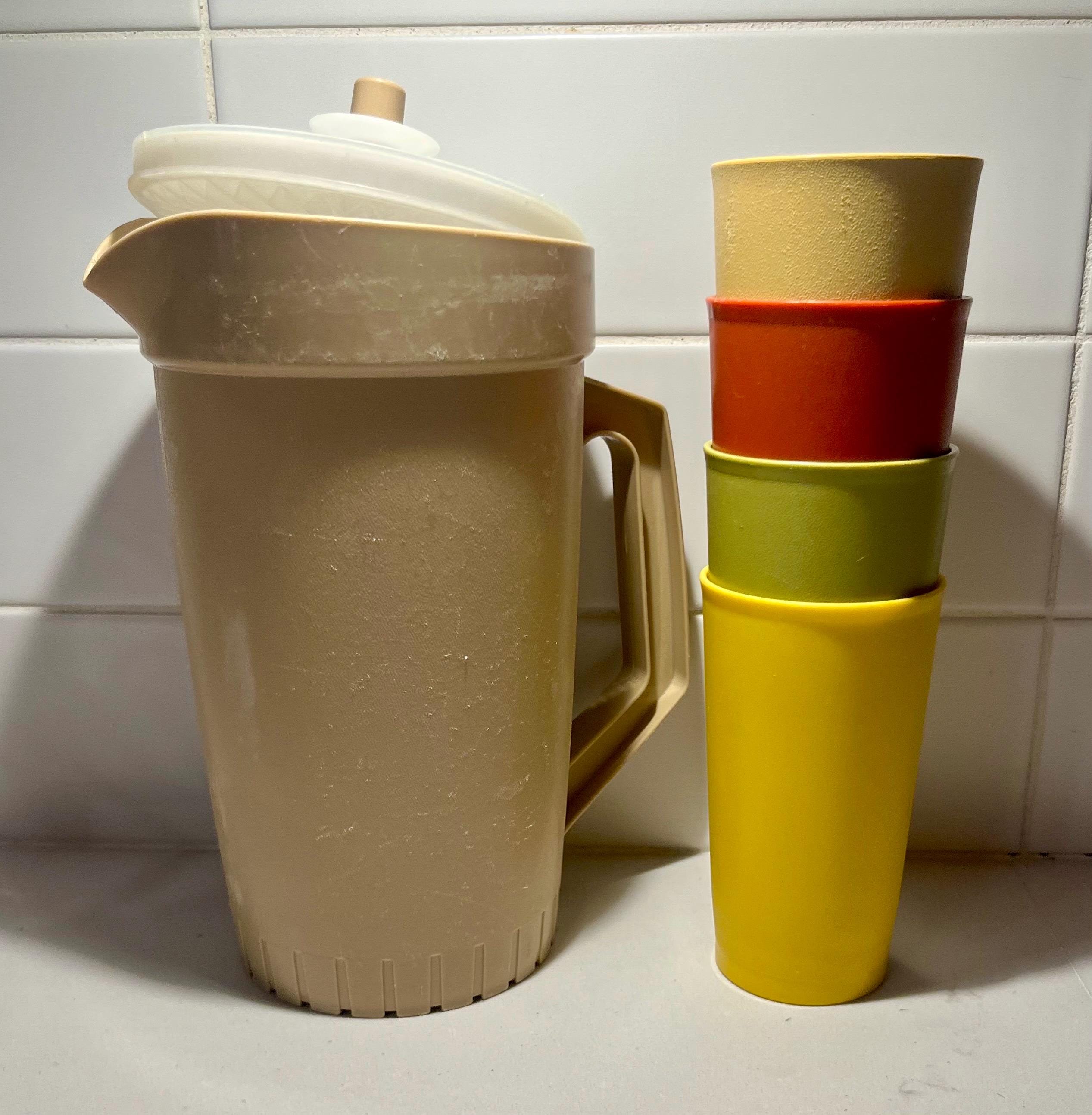 Vintage Tupperware Pitcher & Tumbler Set: 1970s Harvest Colors - Etsy