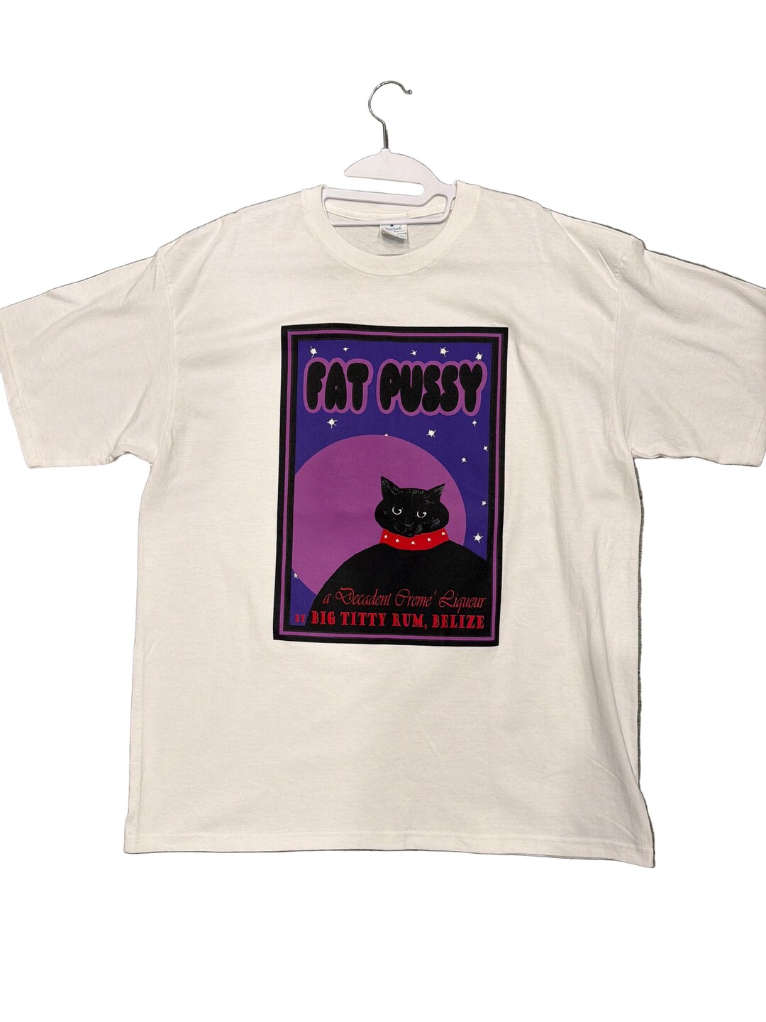 The 90S Fat Cat Creme Liqueur Belize Rum Comedy Vulgar Promo White T ...