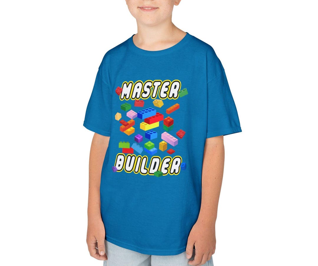 Master Builder Building Bricks Kids Tee | Playful Construction Blocks ...
