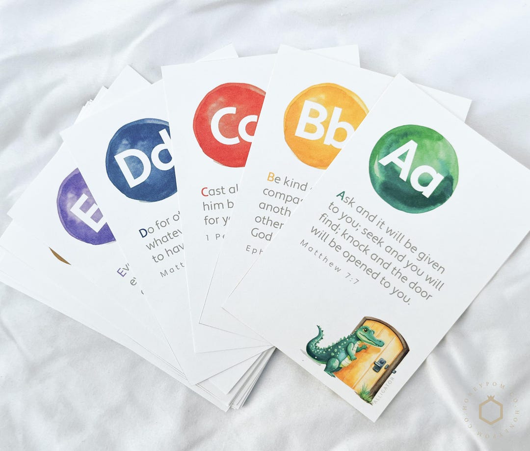 Printable Christian Homeschooling ABC Bible Verse Flashcards for Kids ...