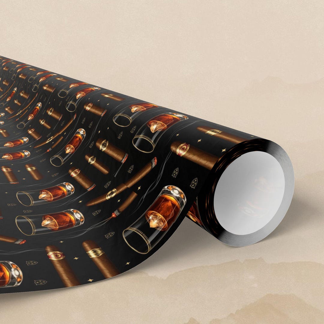 Whiskey Bottles Pattern Wrapping Paper | Alcohol Bar Party Wrap - Etsy