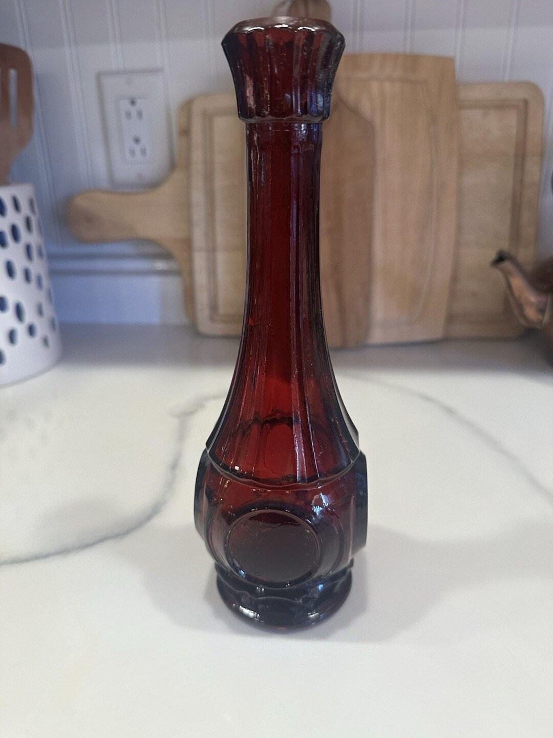 Ruby Red Glass Bud Vase Wheaton Bullseye Gothic Crimson Romantic ...
