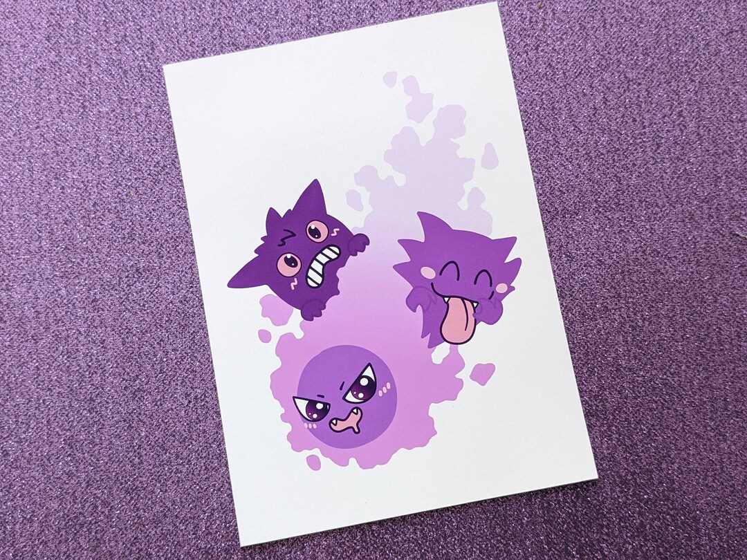 Cute Ghost Pokemon Print - Etsy