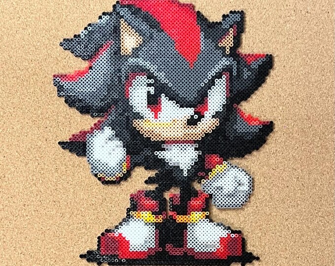 Shadow the Hedgehog Framed Perler Bead Art– Sonic Fan Art, Kawaii ...