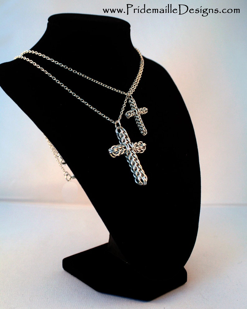 LARGE Chainmaille Cross Pendant Aluminum - Etsy