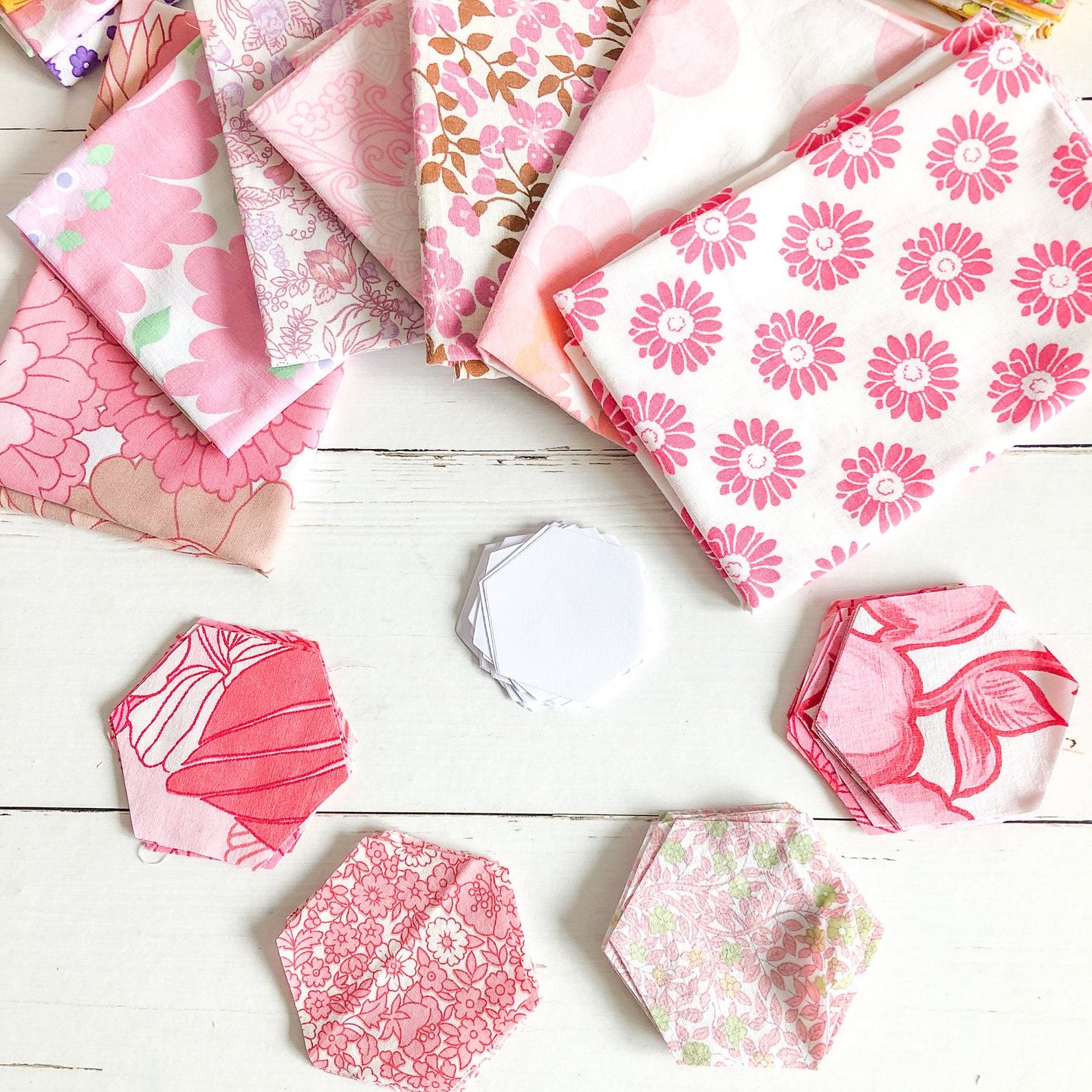 Pack of 70 Pre-cut Vintage Sheet EPP Hexies and Paper - Etsy