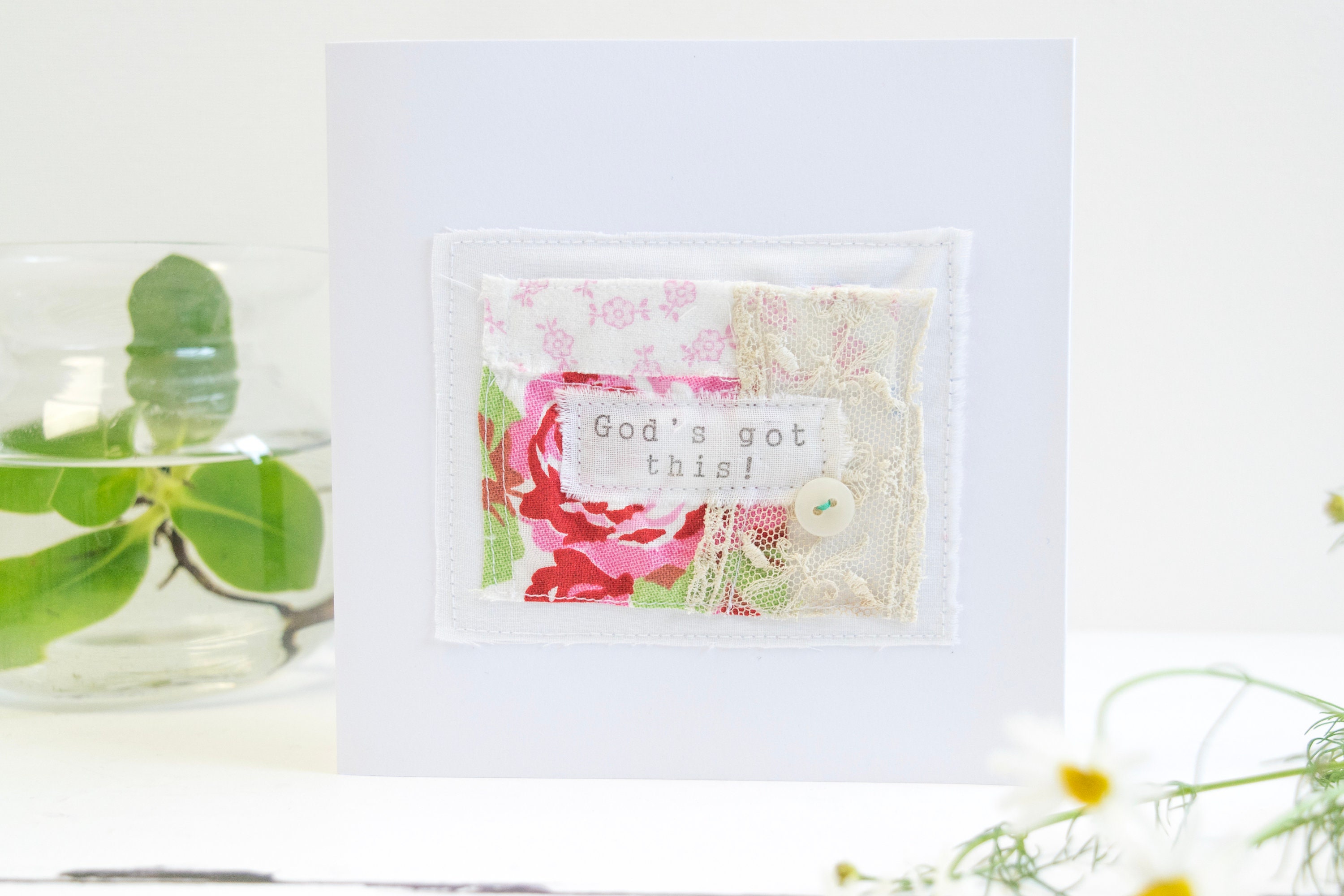Gods Got This Handsewn Fabric Greetings Card - Etsy