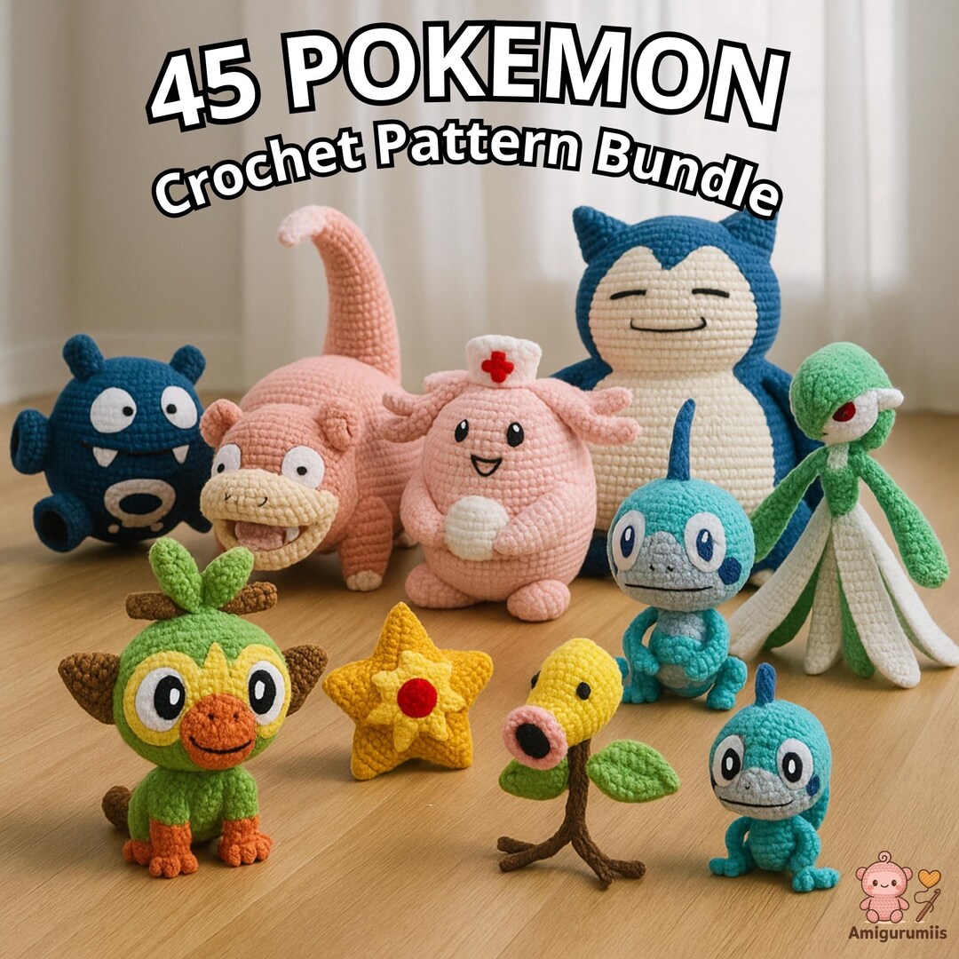 45-in-1 Pokémon-inspired Amigurumi Pattern Bundle | Digital PDF Crochet ...