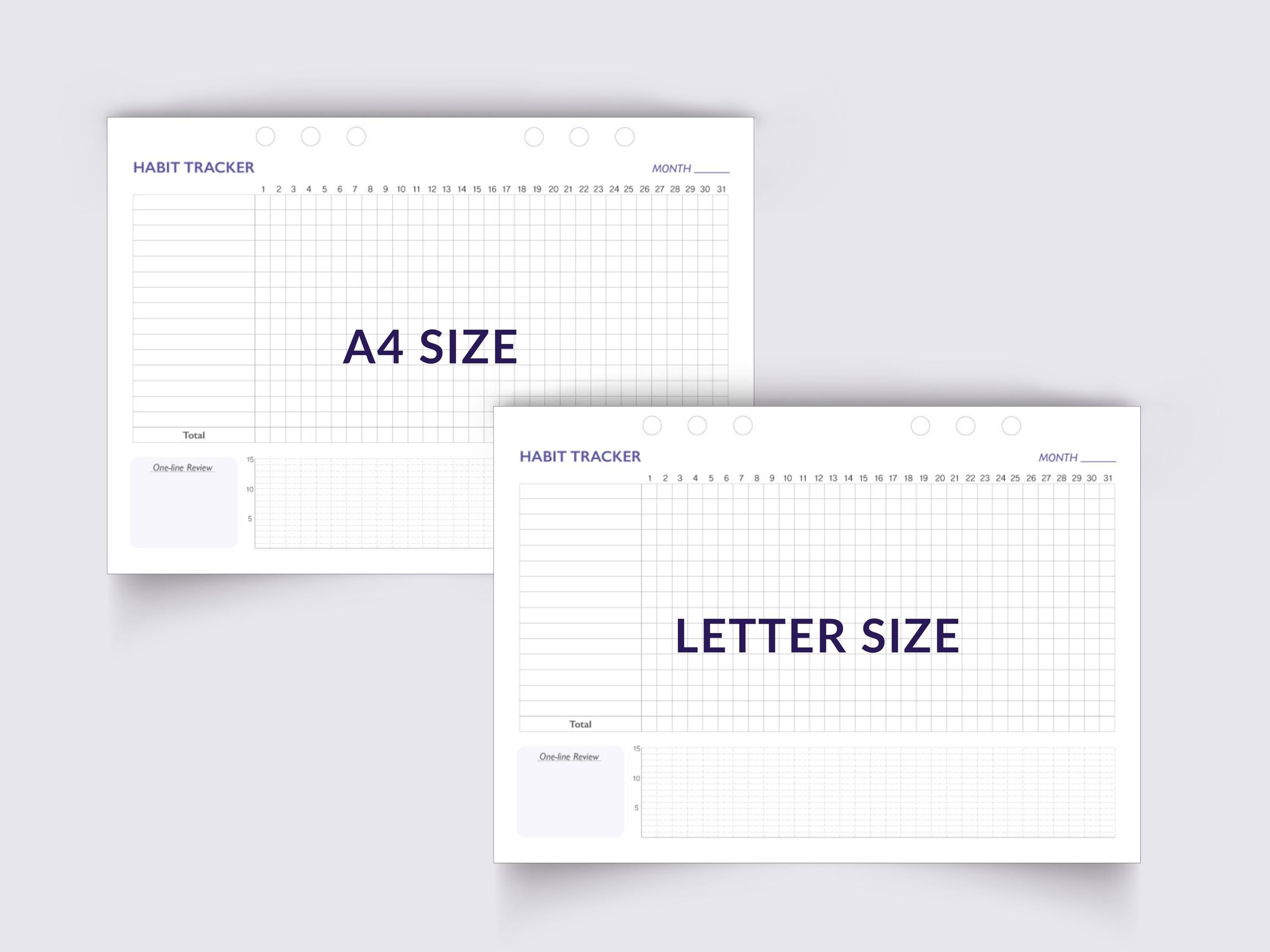 Printable Monthly Habit Tracker : A4 & Letter Size, Instant Download ...