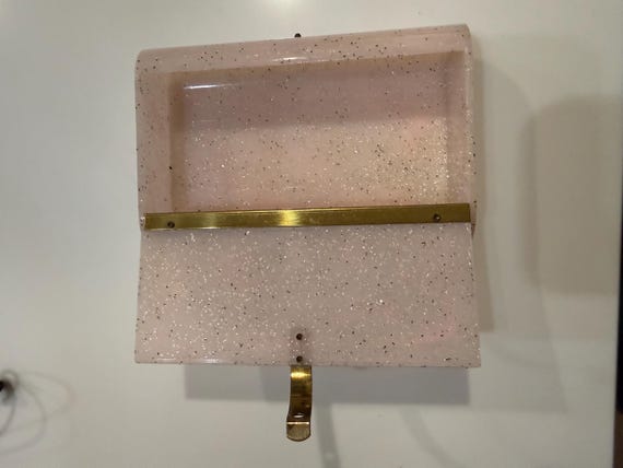 Vintage Pink Lucite Clutch | 1950s Confetti Acrylic H… - Gem