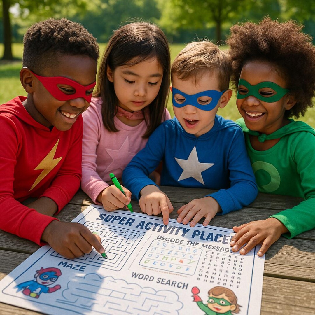 Secret Code Superhero Placemat Kids Aged 5-7 - Etsy