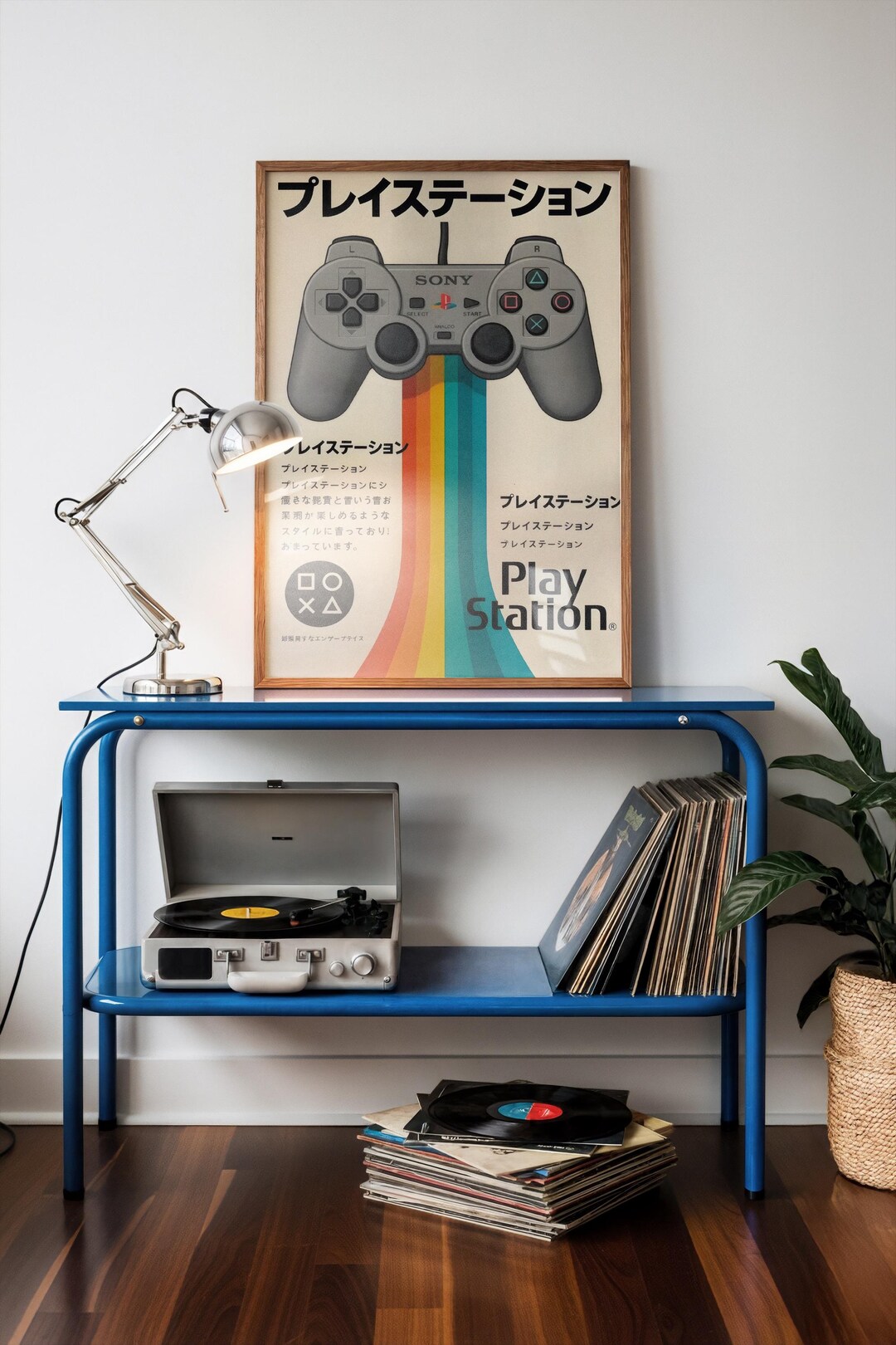 Playstation Controller Poster Japanese Retro Ad Wall Art, Sony PS1 ...