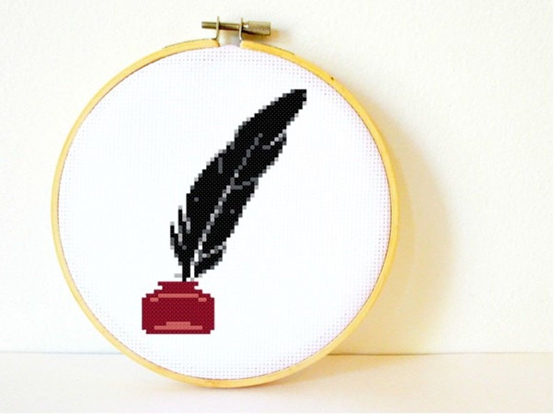 Counted Cross Stitch Pattern PDF. Instant Download. Quill and Inkwell ...