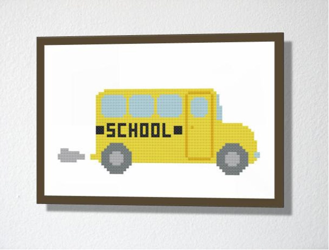 Counted Cross Stitch Pattern PDF. Instant Download. School Bus ...